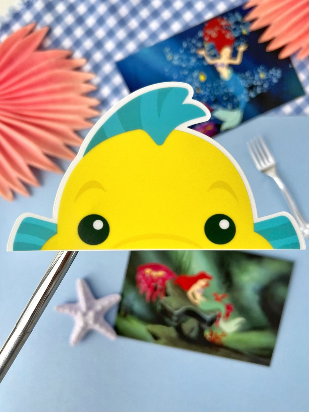 Flounder Peeker Transparent Car Decal/ Mermaid Sidekick Peekaboo Window ...