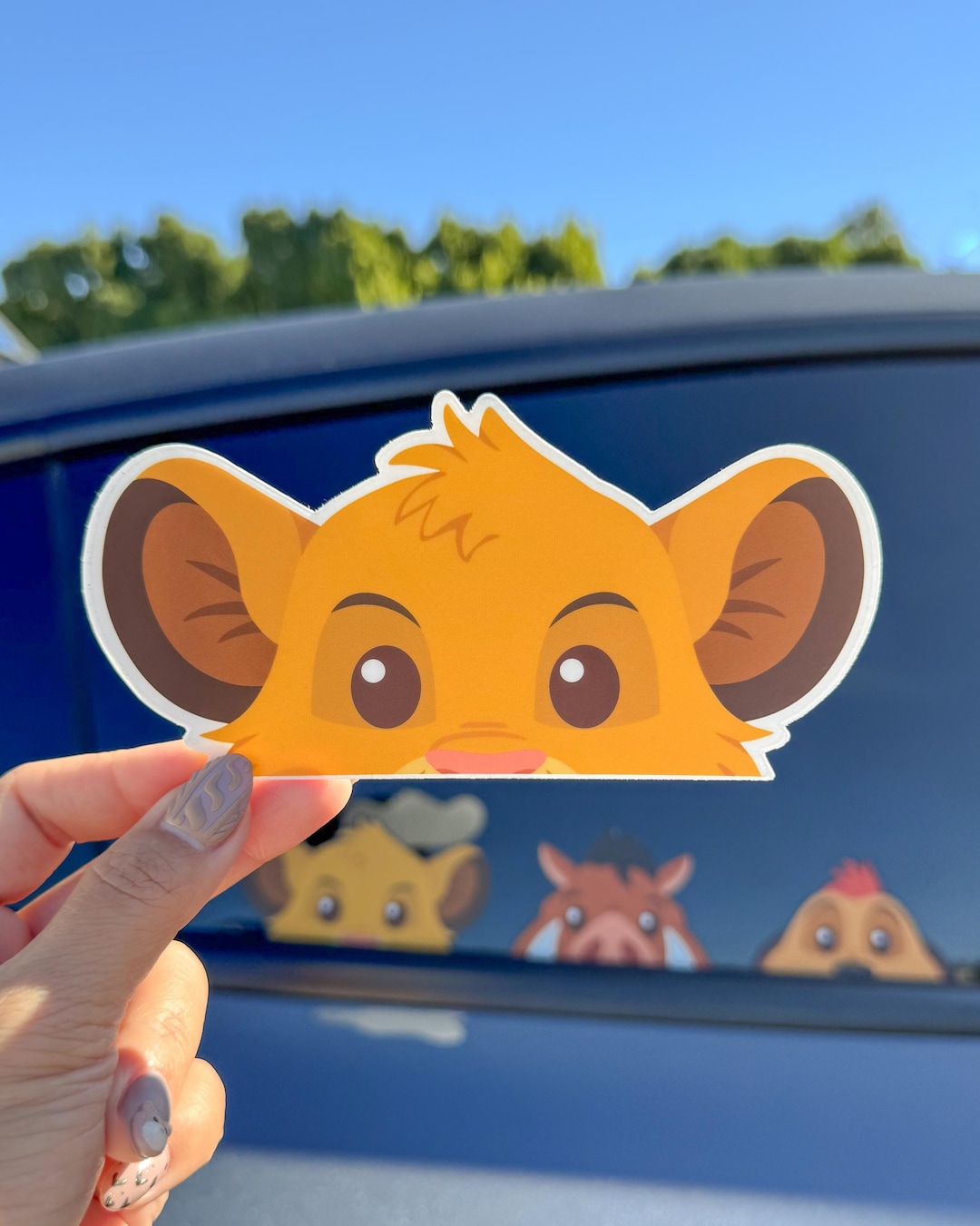 Simba Peeker Transparent Car Decal/ Lion King Hakuna Matata Peekaboo ...