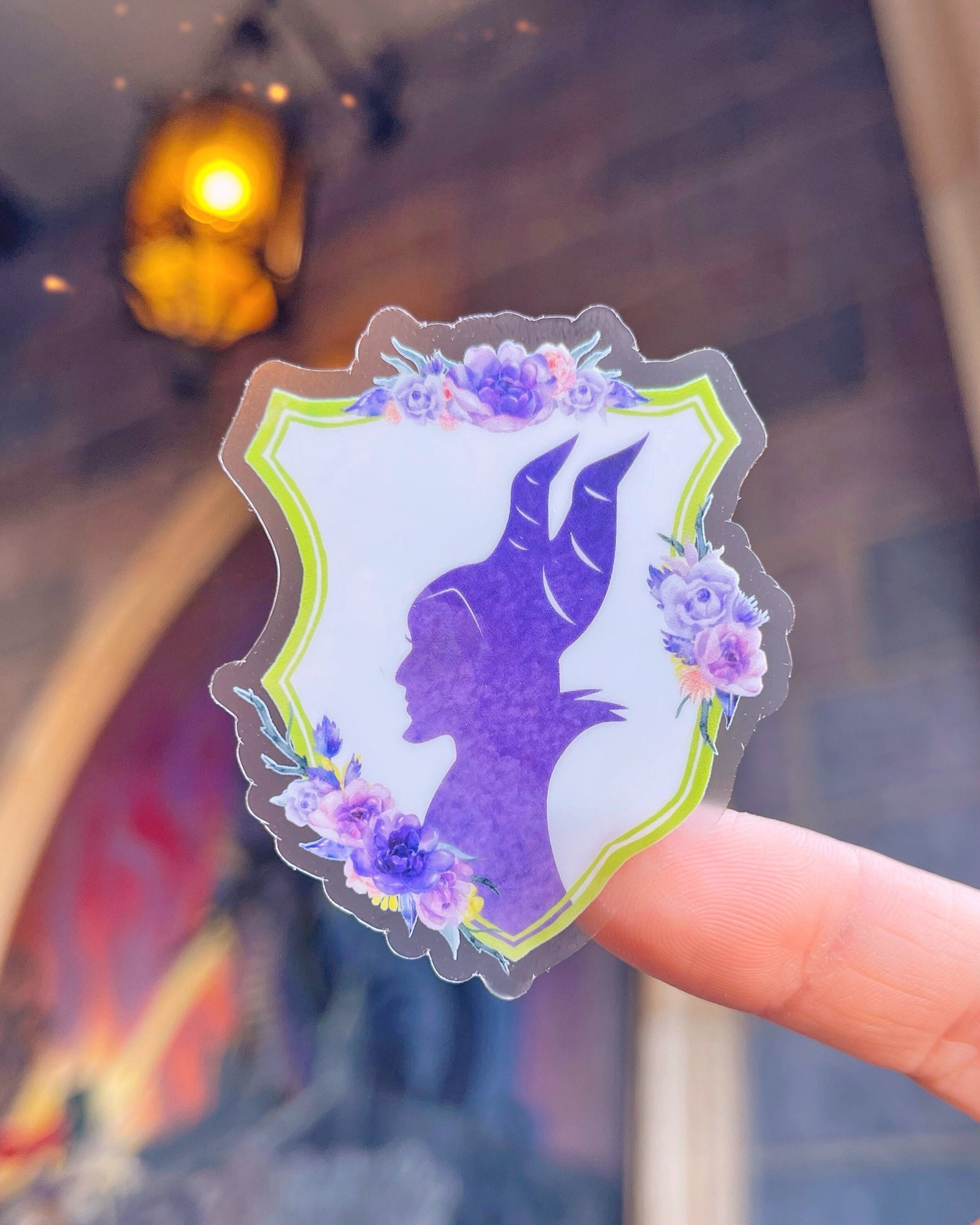 Maleficent Floral Crest Transparent Stickers/ Villain Sleeping - Etsy