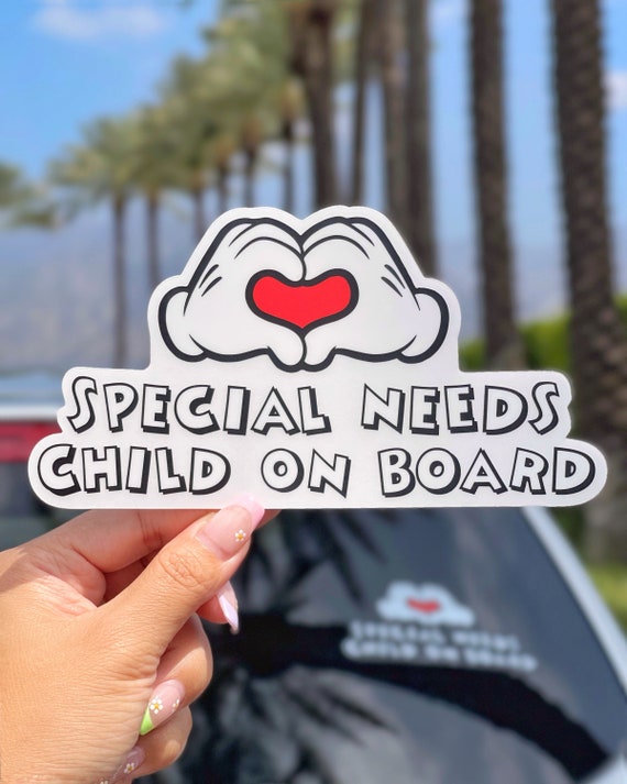 Special Needs Child on Board Disney Car Decal/ Mickey Safety - Etsy