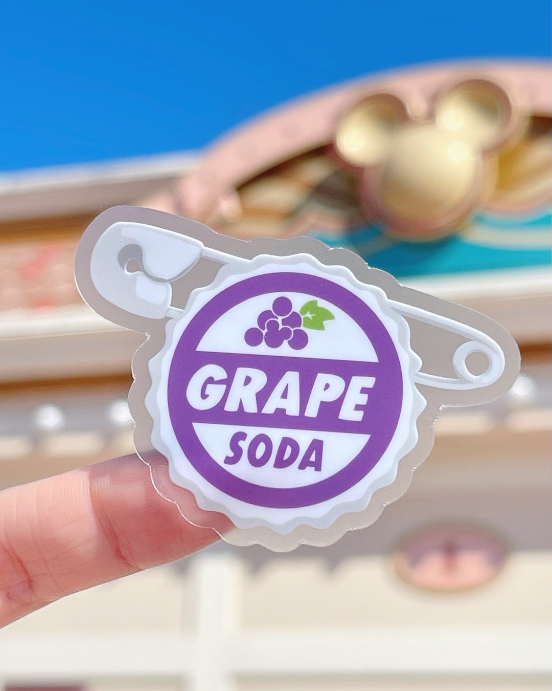Grape Soda Pin Hidden Mickey Transparent Laptop Sticker/ Pixar Disney ...