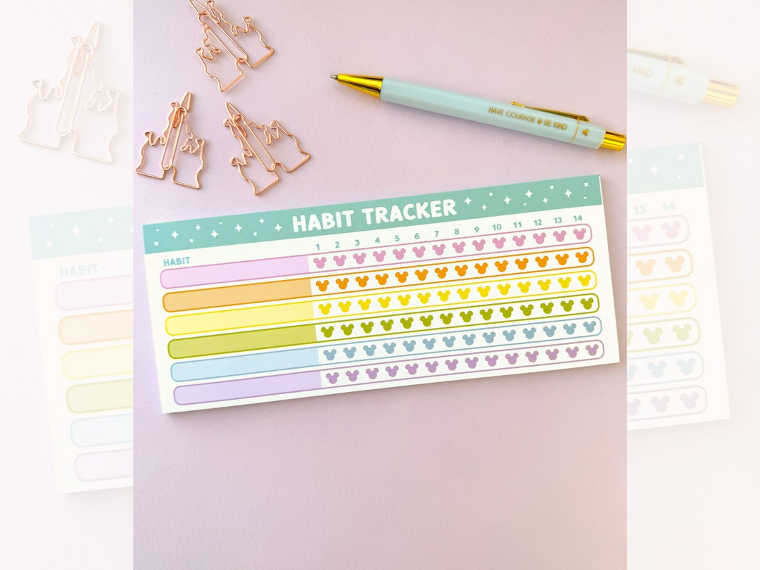 2 Week Habit Tracker Progress Notepad/ Magical Hidden Mickey Goal ...