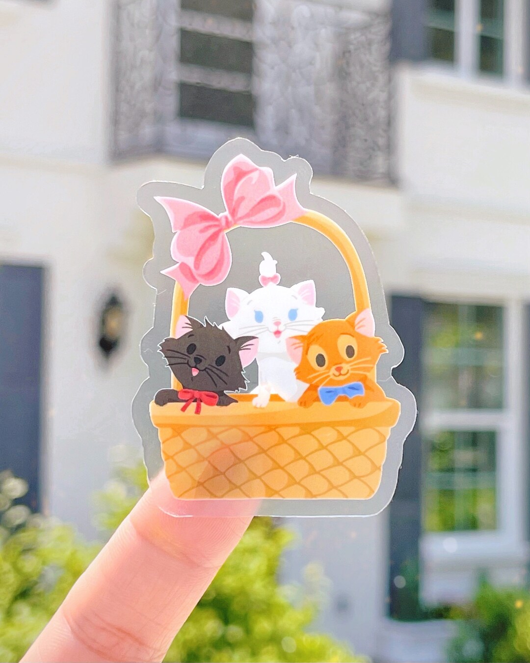 Basket of Aristocat Kittens Transparent Disney Laptop Stickers/ Marie ...