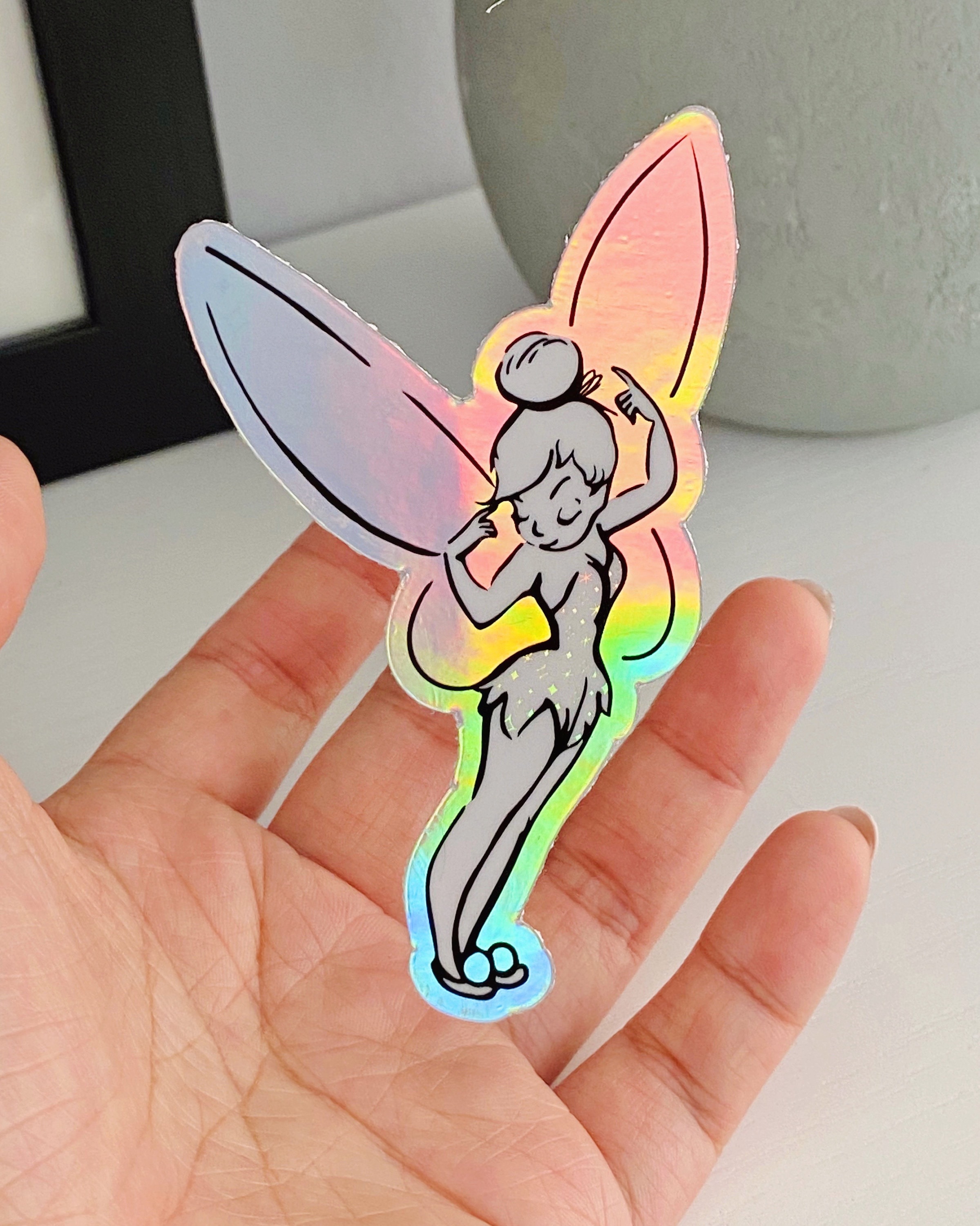 Tinkerbell Holographic Sticker/ Peter Pan Neverland Disney - Etsy