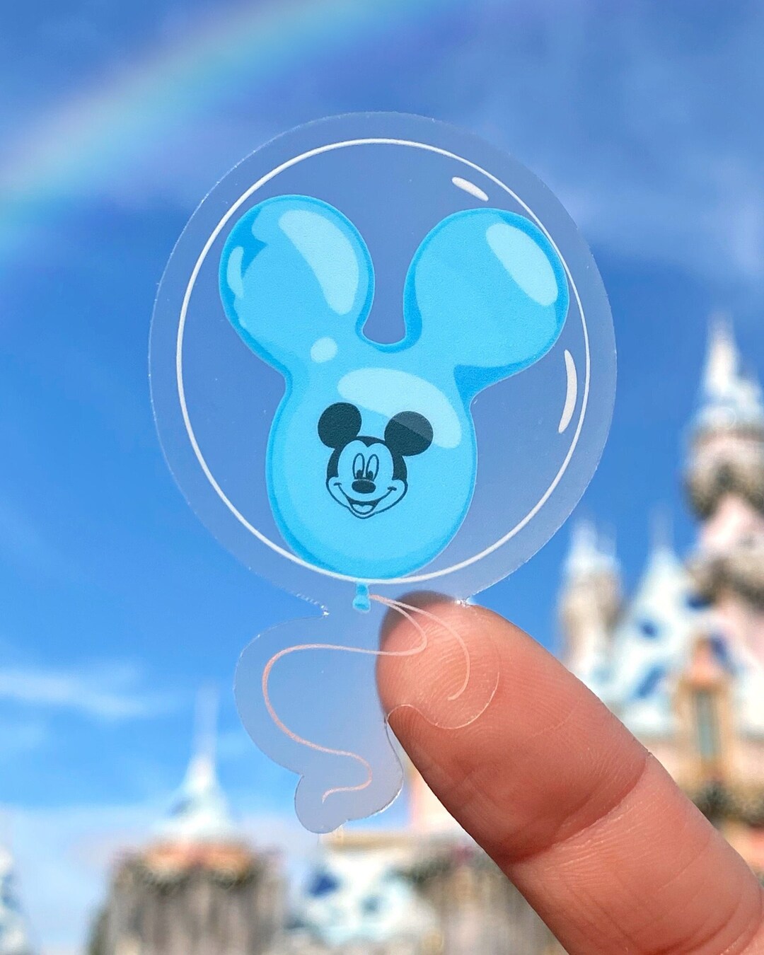 Blue Mickey Balloon Transparent Laptop Sticker/ Disneyland Disney World ...