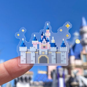 Pixel WDW Castle 8-bit Transparent Laptop Sticker Disney Decal/ Retro ...
