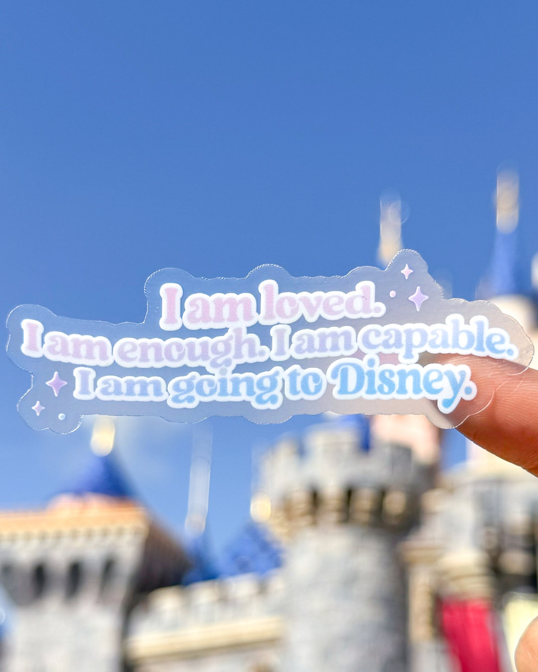 I Am Loved, Enough, Capable Transparent Disney Laptop Sticker/ Pastel ...