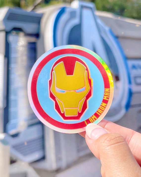 I Am Iron Man Holographic Sticker/ Tony Stark Helmet Disney - Etsy
