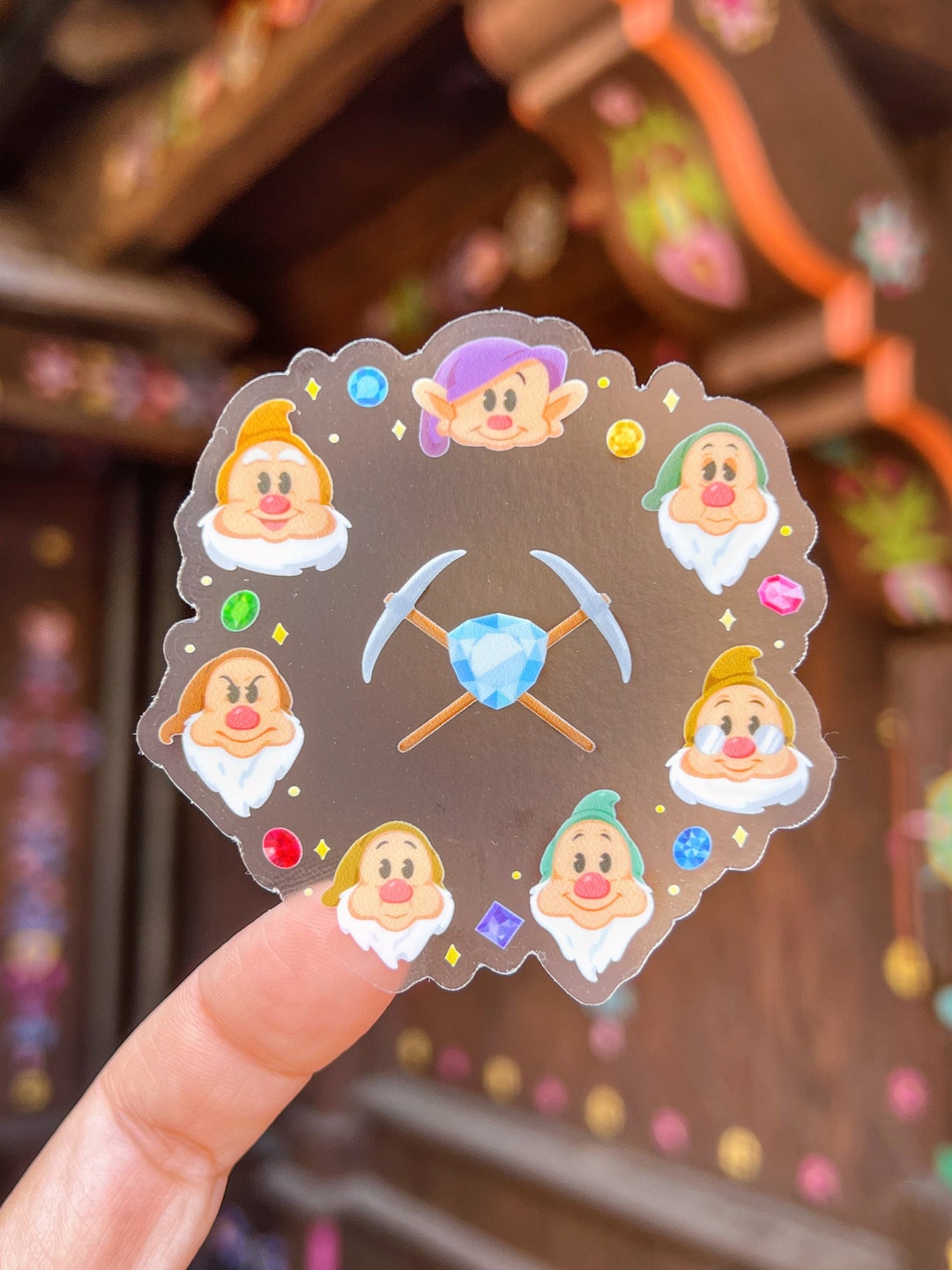 Mining Dwarfs Wreath Transparent Laptop Sticker Disney Decal/ Snow ...