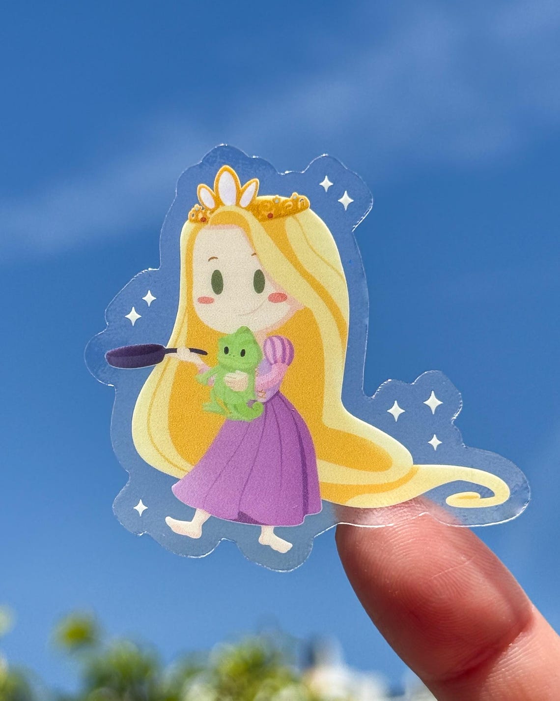 Rapunzel With Pascal Plushie Transparent Laptop Stickers/ VSCO Disney ...