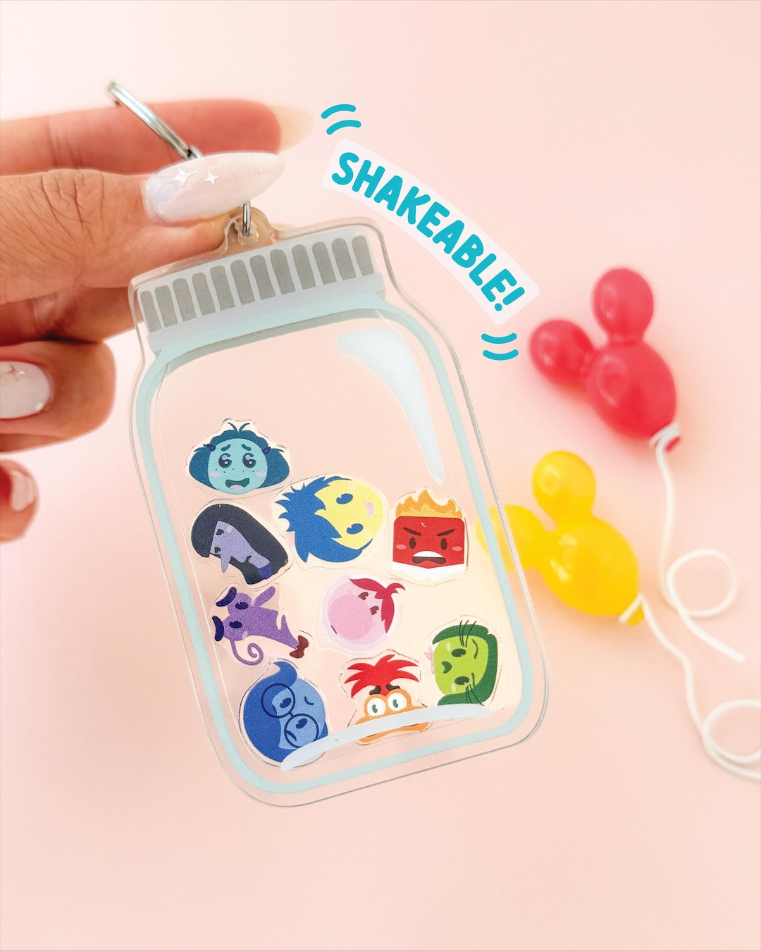 Bottled up Emotions See Through Acrylic Keychain/ Inside Out Anxiety ...