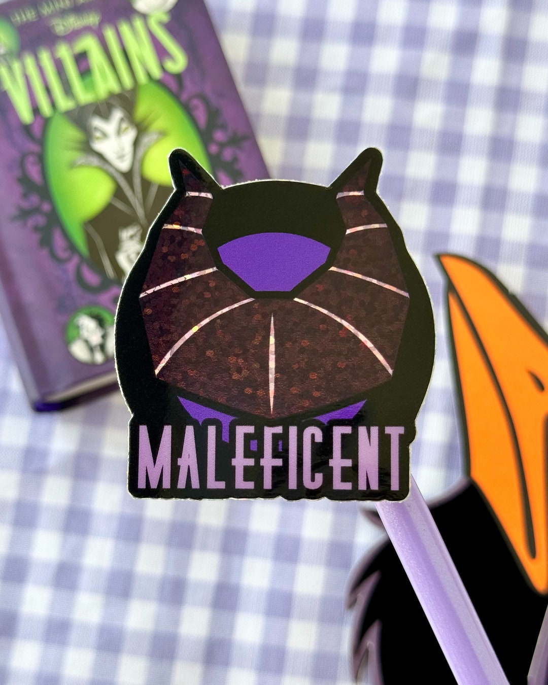 Maleficent Icon Badge Glitter Holographic Laptop Stickers/ Villain ...
