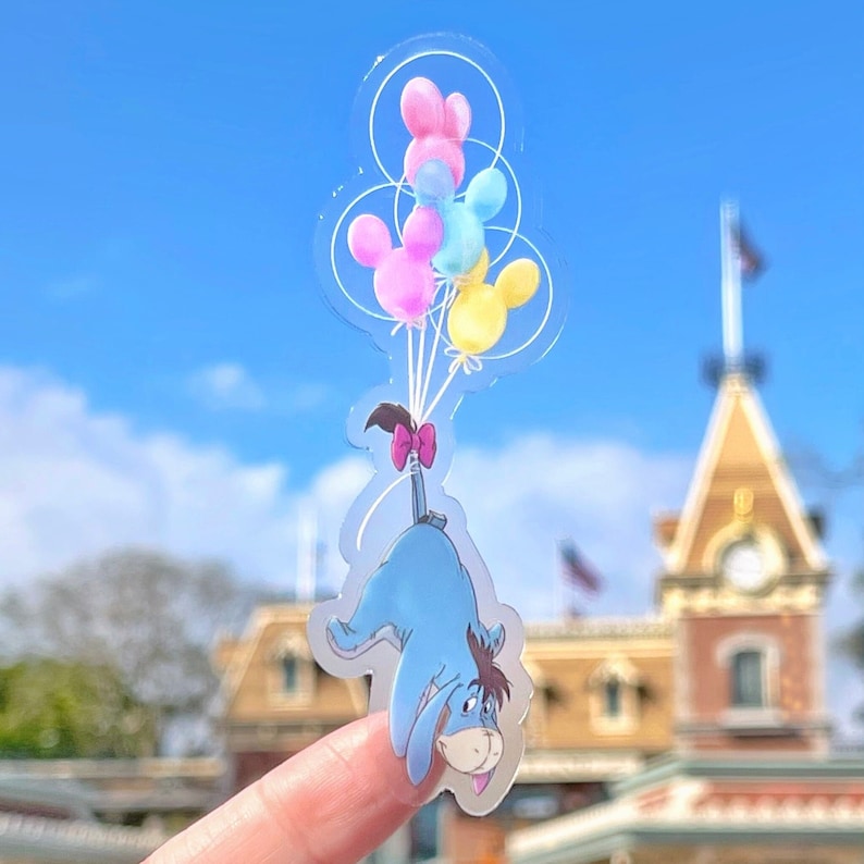 Eeyore Mickey Balloon Transparent Laptop Sticker/ Winnie the Pooh ...