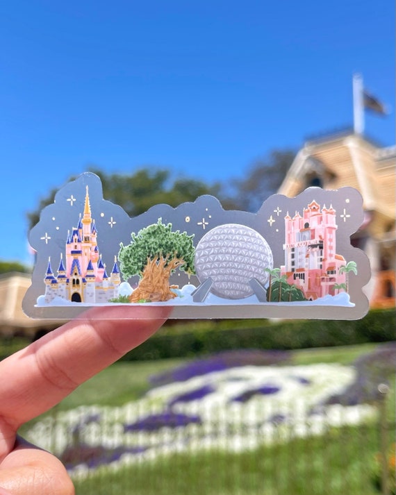 WDW Landmarks Transparent Laptop Sticker/ Disney Hidden Mickey - Etsy