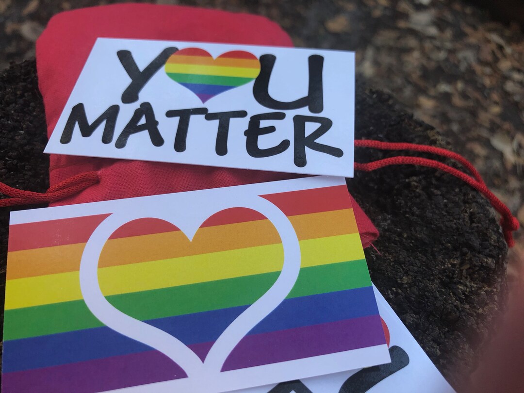 YOU MATTER Rainbow Heart 2-sided Card 50, 100 - Etsy