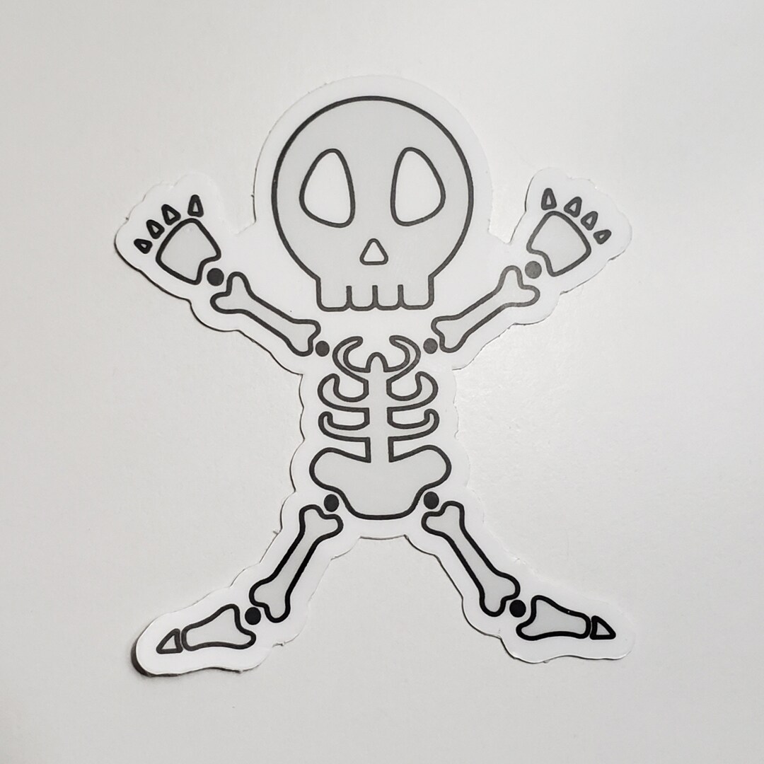 Cute Skeleton Sticker Decal - Etsy