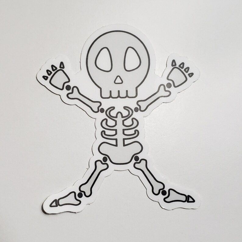 Cute Skeleton Sticker Decal - Etsy