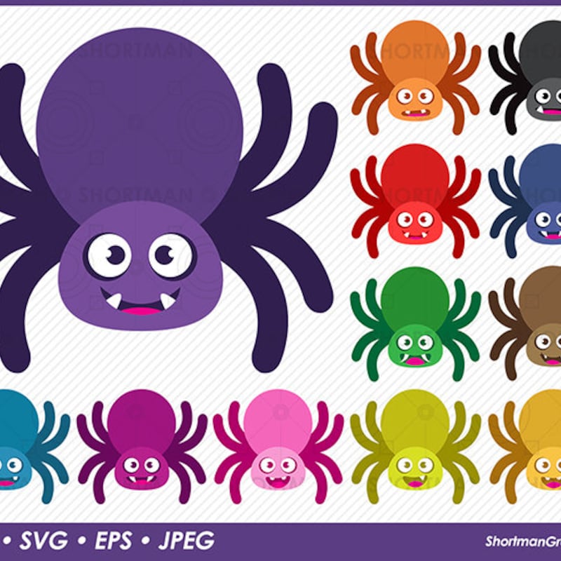 Spider White Cartoon - Etsy UK