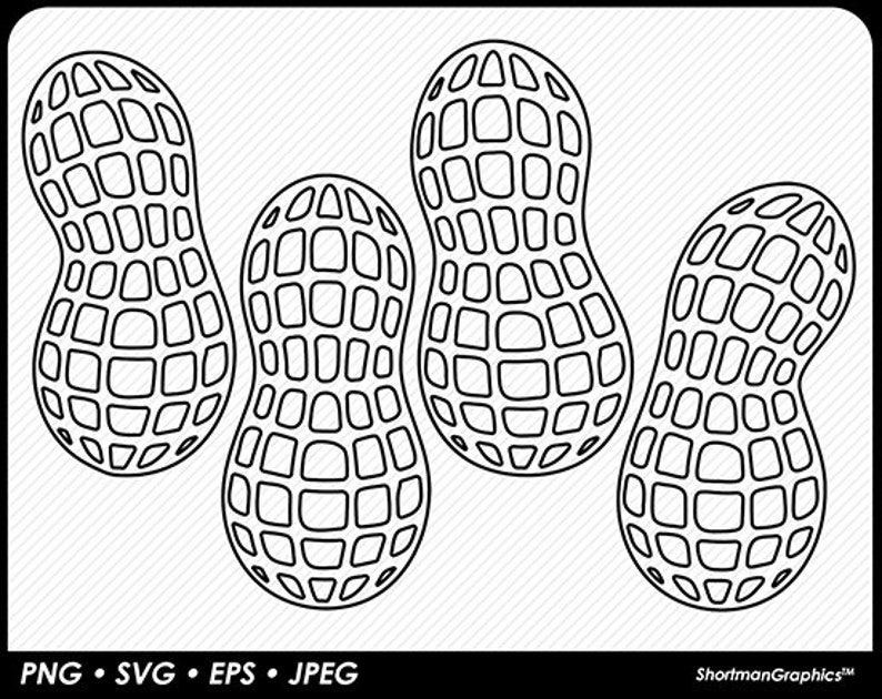 Peanut Outline Clipart SVG PNG Download - Etsy