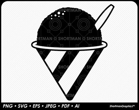 Snow Cone Clipart SVG PNG Download - Etsy