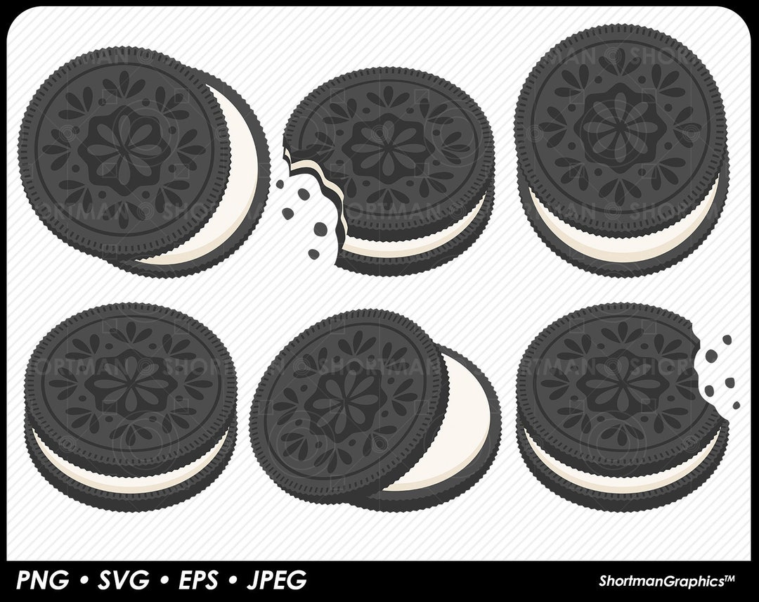 Chocolate Cookie With Cream Clipart - SVG PNG Download - Etsy