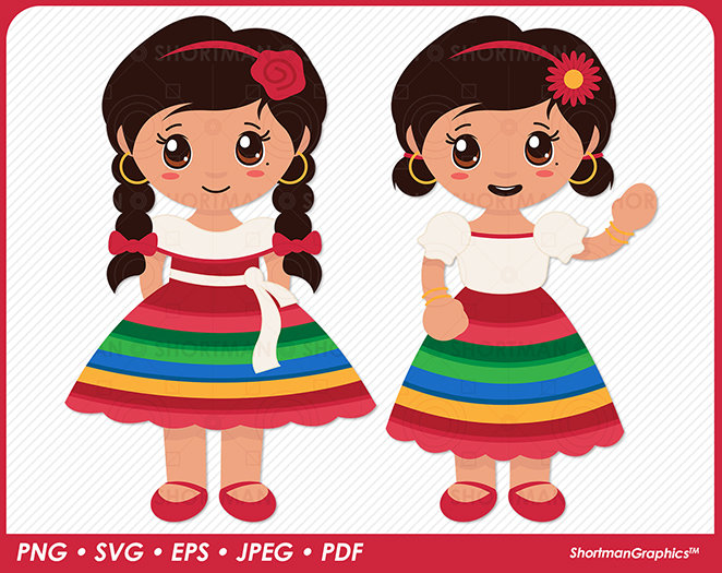 Little Hispanic Girl Cartoon