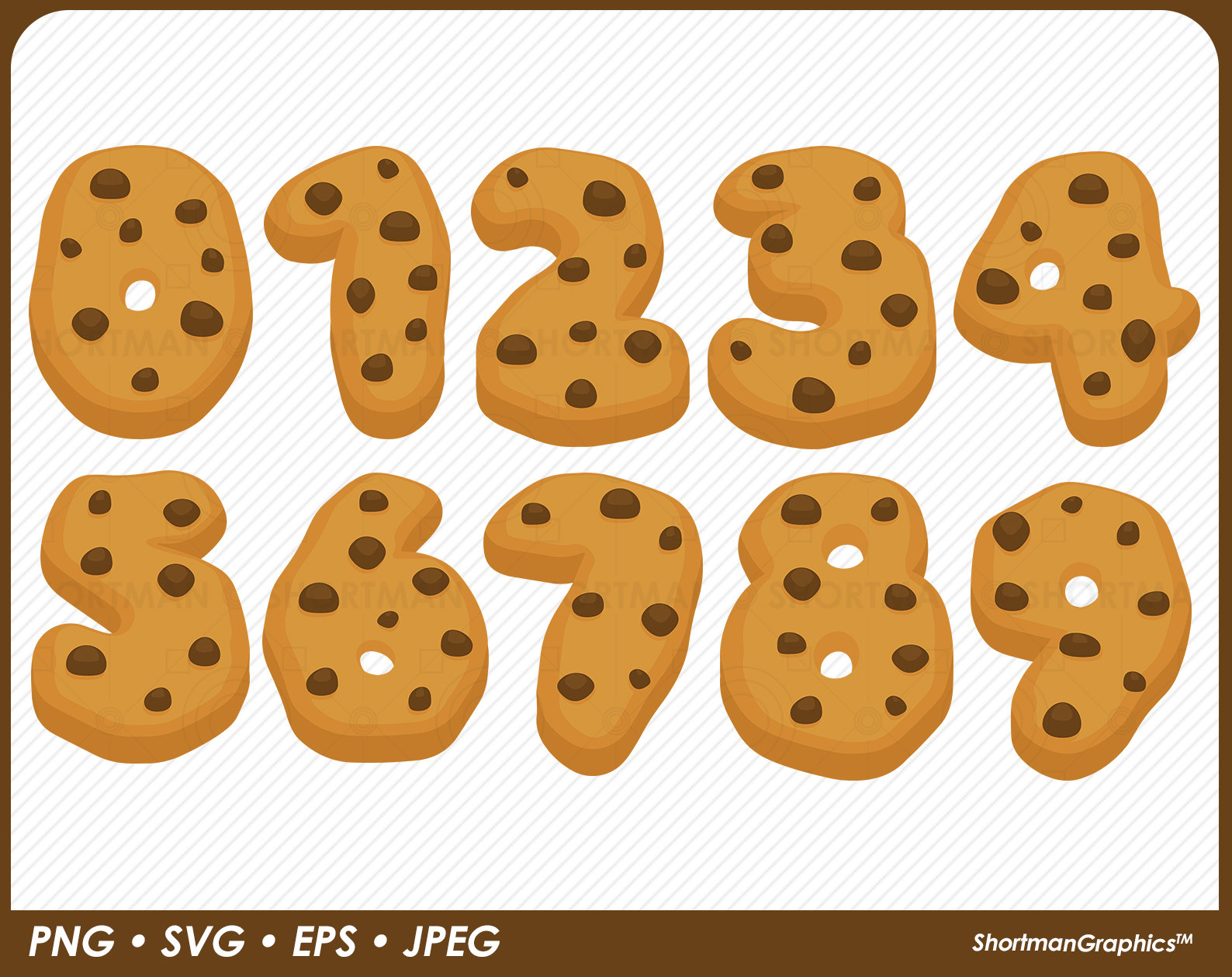 Cookie Numbers Clipart - SVG PNG Download - Etsy