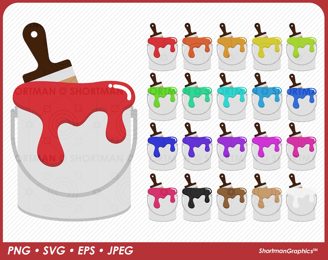 Paint Bucket Clipart PNG SVG - Etsy