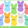 Easter Peep Bunny Silhouette Digital Download Clip Art SVG, PNG, JPG ...