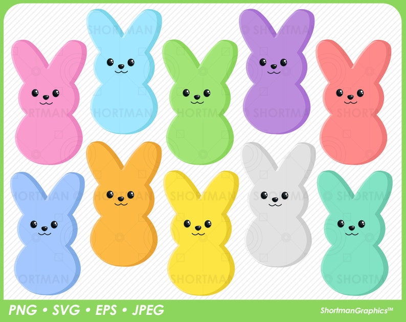 Bunny Peep Clipart Easter SVG PNG | Etsy