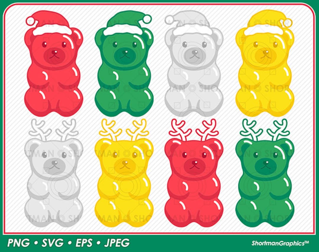 Christmas Gummy Bears Clipart SVG PNG - Etsy