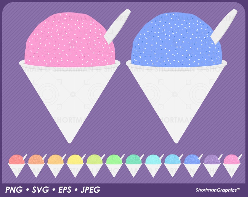 Snow Cone Clipart SVG PNG Download - Etsy