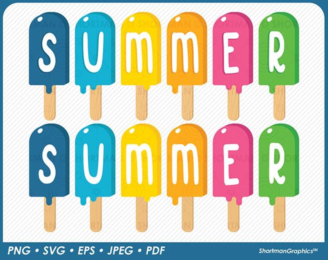 Summer Popsicle SVG Clipart - Etsy