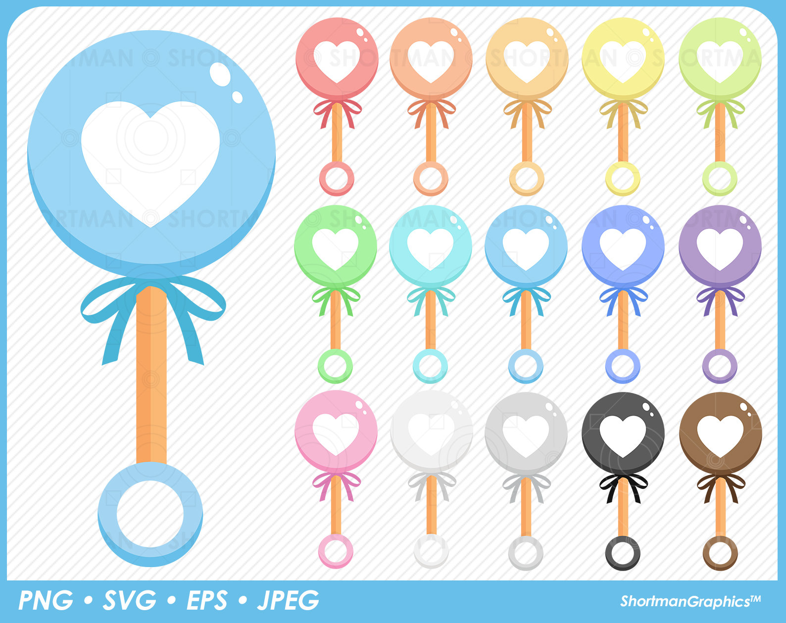 Baby Rattle Clipart - SVG PNG - Etsy