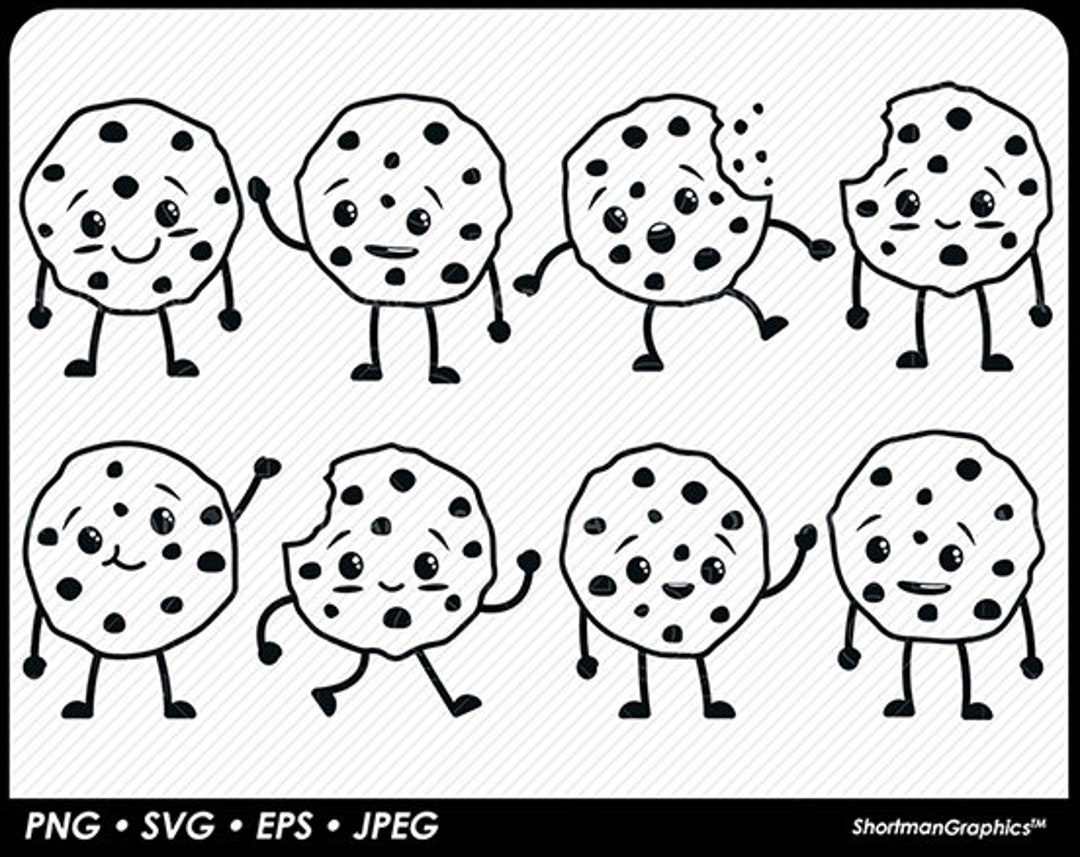 Smiling Cookies Clipart - SVG PNG - Etsy