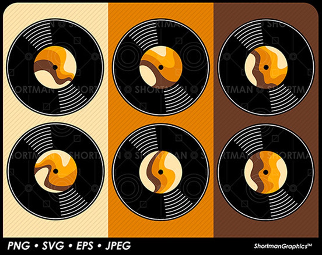 Groovy Vinyl Record Clipart - SVG PNG Set - Etsy