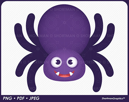 Halloween Spider Clipart, Cute Spider Clipart PNG, JPEG - Etsy