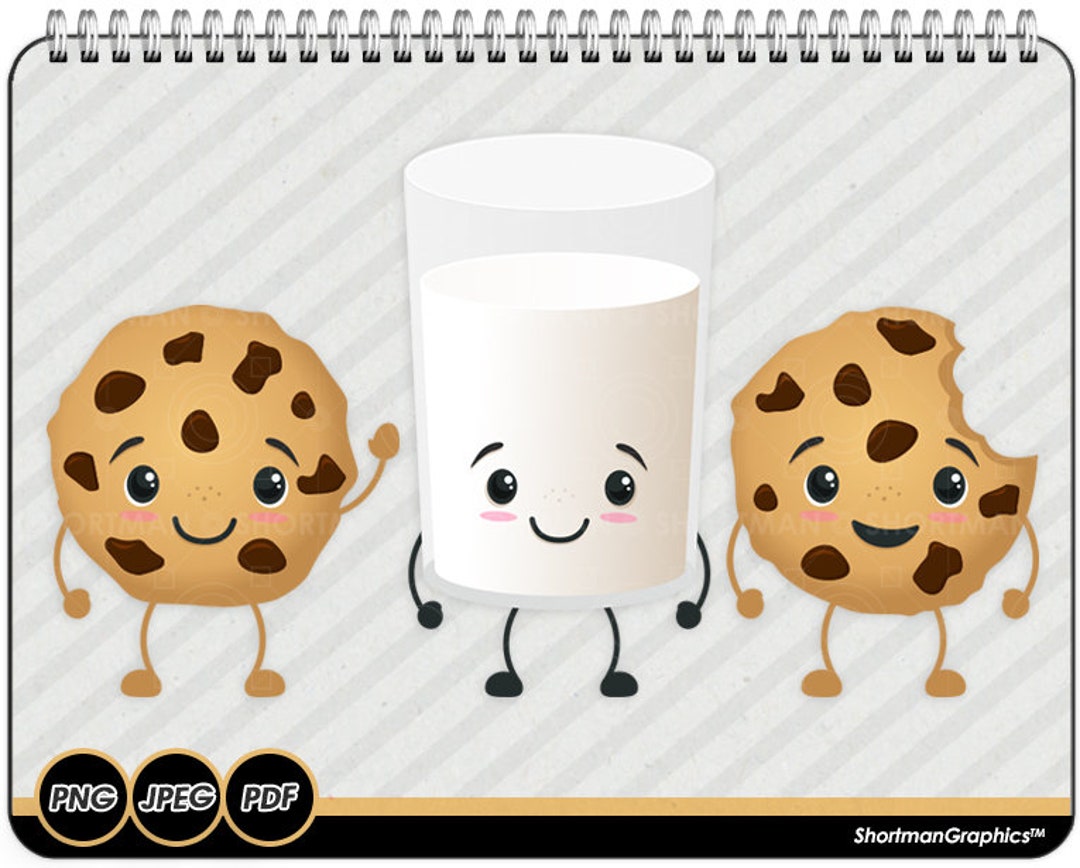 Milk and Cookies Clipart - Instant Download - Etsy