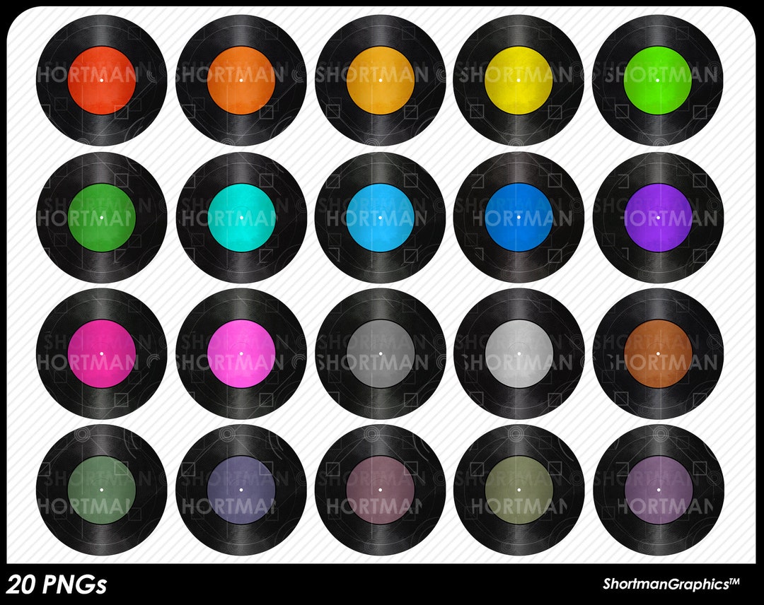 Vinyl Record Clipart - PNG Set - Etsy