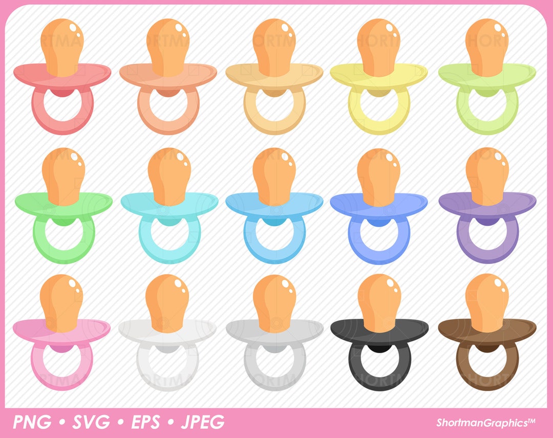 Pacifier Clipart - Binky Clipart - SVG PNG - Etsy