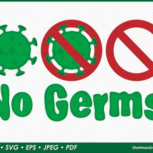 No Germs Icon - Crossed - Germ - SVG PNG - Etsy