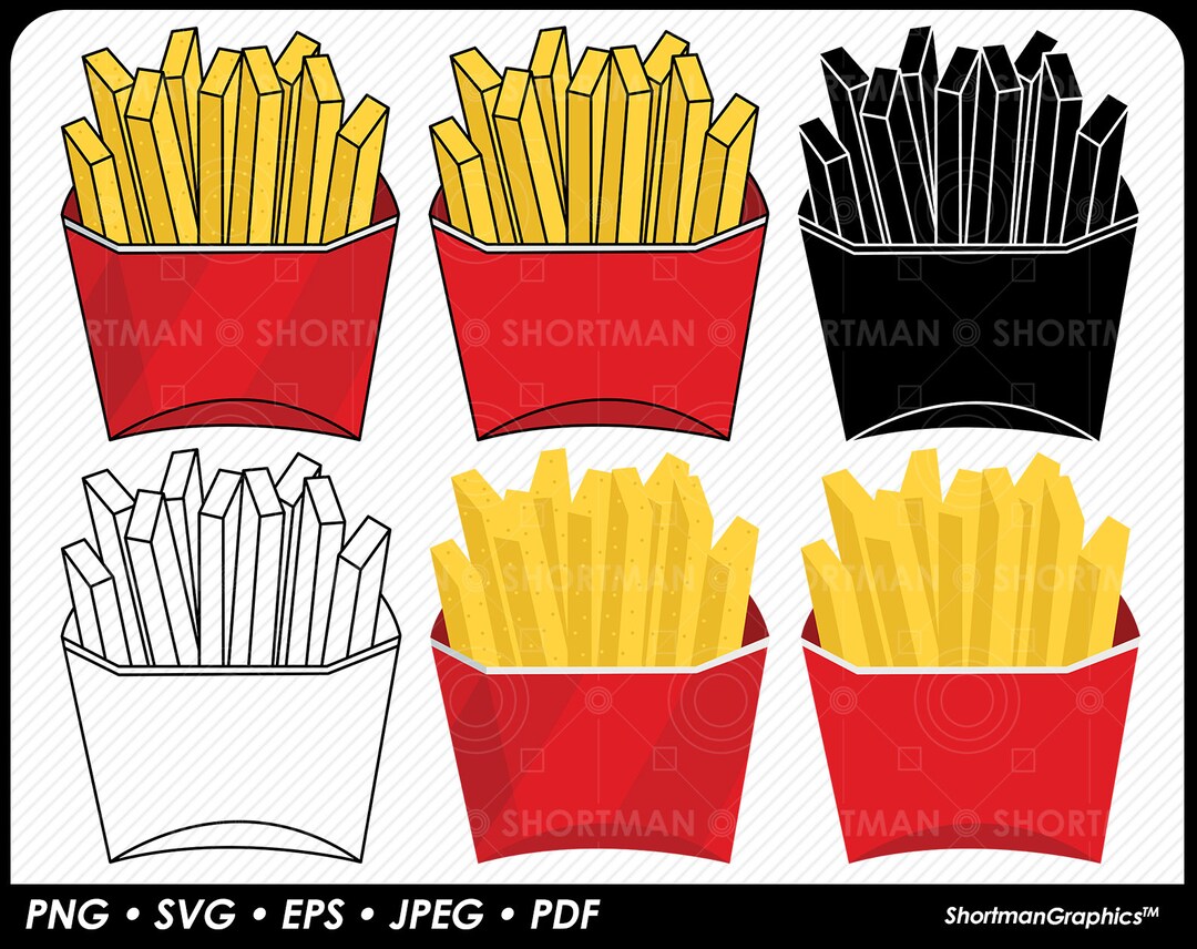 Fries Clipart PNG SVG - Etsy