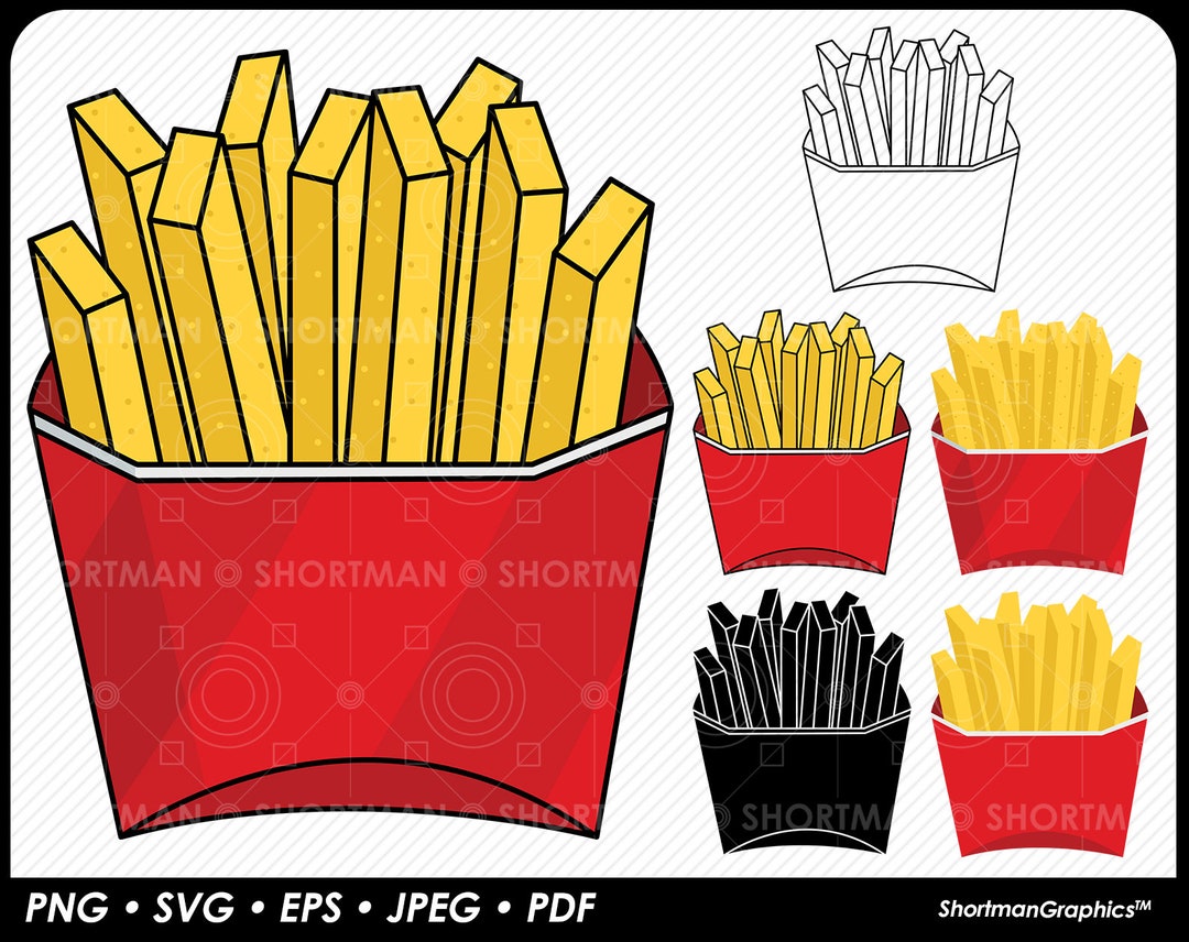 Fries Clipart PNG SVG - Etsy