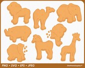 Circus Animal Crackers Clipart Animal Cookies SVG PNG - Etsy