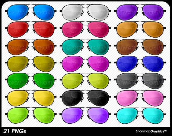 Sunglasses Set Clipart PNG | Etsy