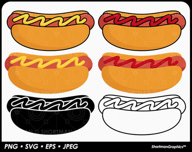 Hotdog Clipart PNG SVG - Etsy