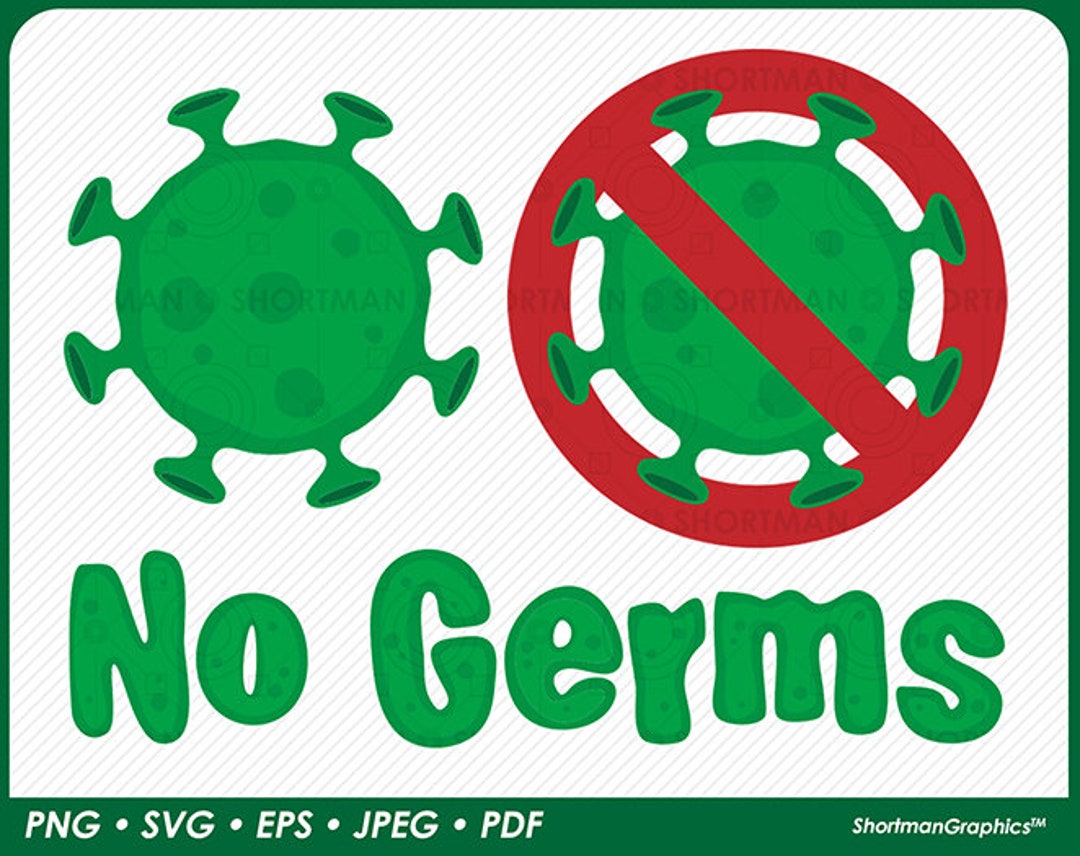 No Germs Icon - Crossed - Germ - SVG PNG - Etsy