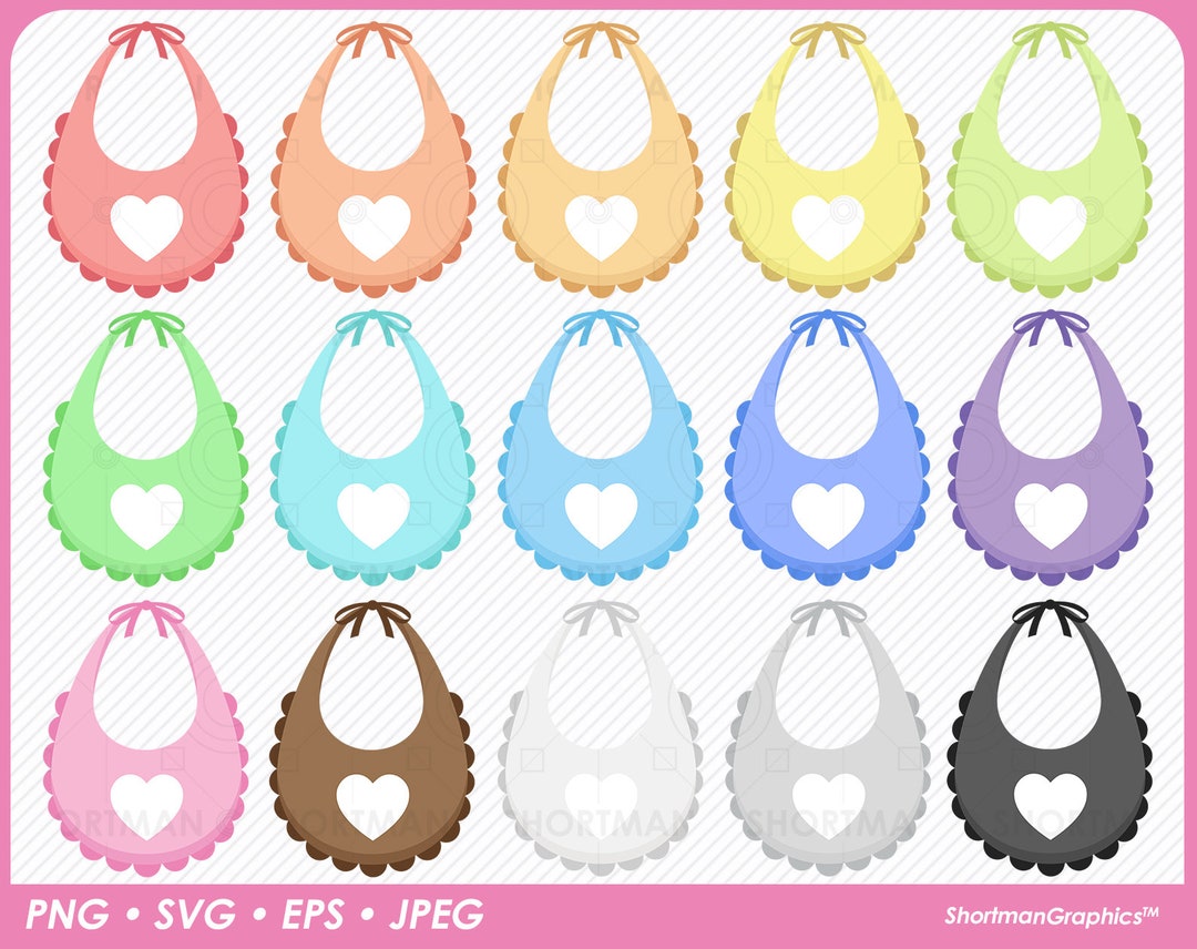 Baby Bib Clipart - SVG PNG - Etsy
