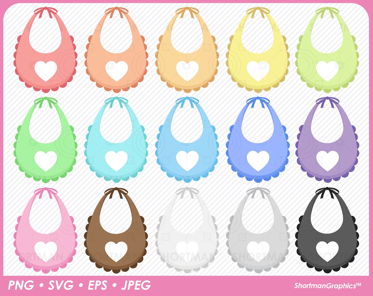 Baby Bib Clipart SVG PNG | Etsy