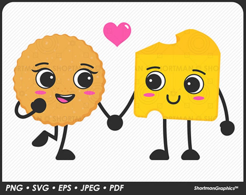 Cheese and Cracker Couple Clipart - PNG SVG - Etsy